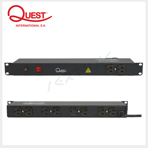 Quest Multitoma electrica horizontal 10 tomas NEMA5-15R 125V/250V-15A ...