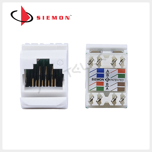 Siemon Jack Cat6 Angular Blanco MX6-02B – Sertelec